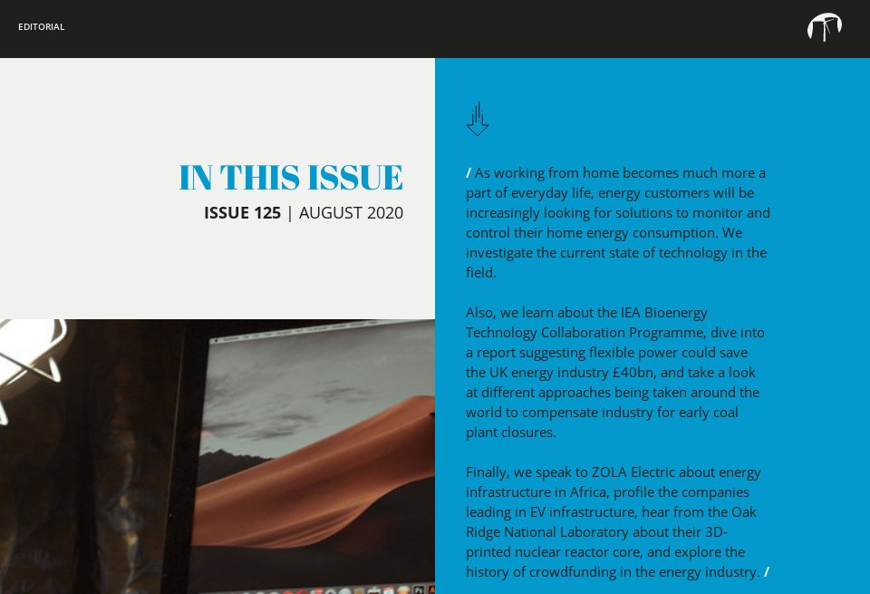 Next issue - Future Power Technology Magazine | Issue 125 | August 2020