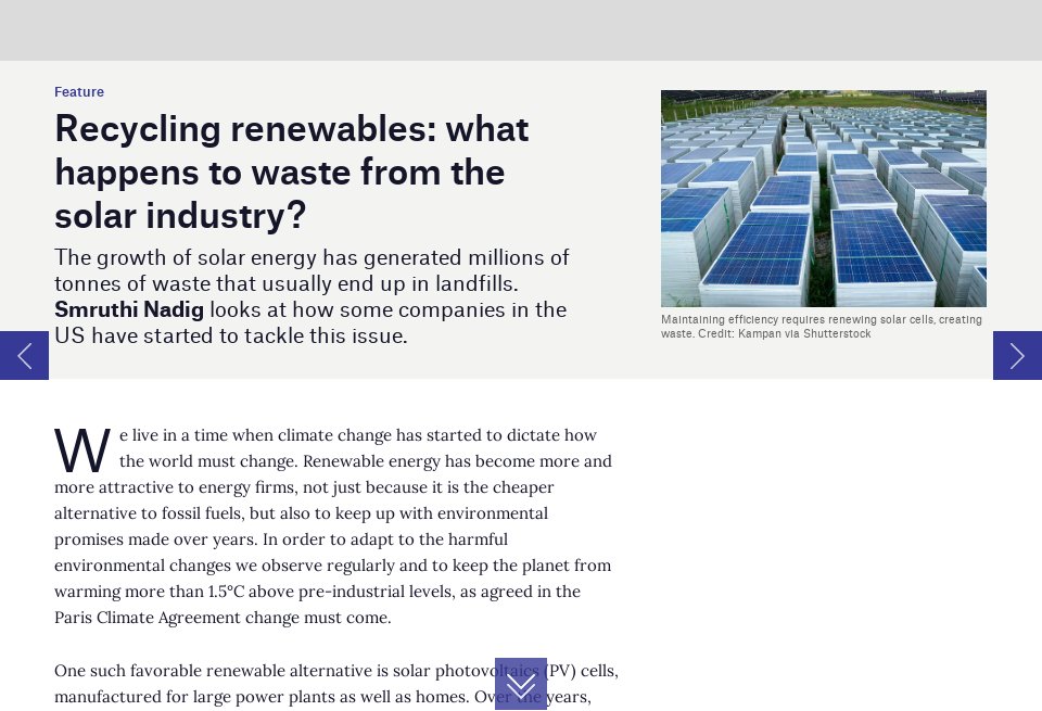 Can waste from the solar industry be recycled for new renewables ...