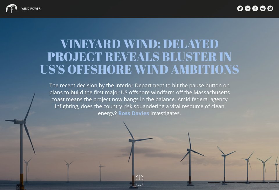 Vineyard Wind: delayed project reveals bluster in US’s offshore wind ...