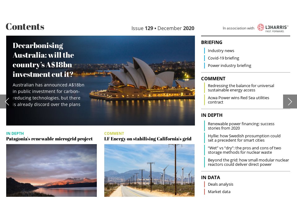 In Depth - Future Power Technology Magazine | Issue 129 | December 2020