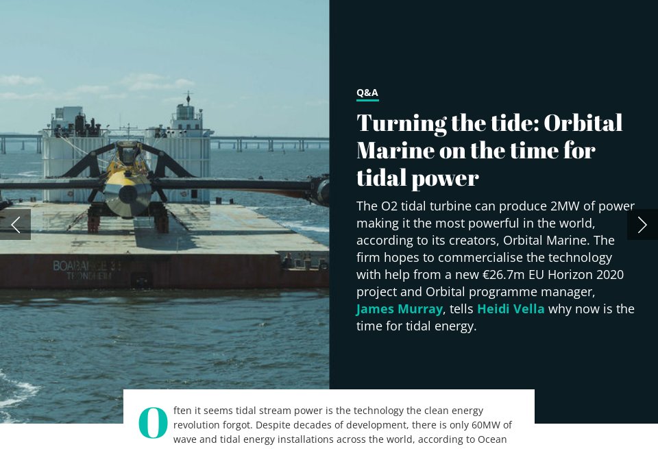 Turning the tide: Orbital Marine on the time for tidal power - Future ...