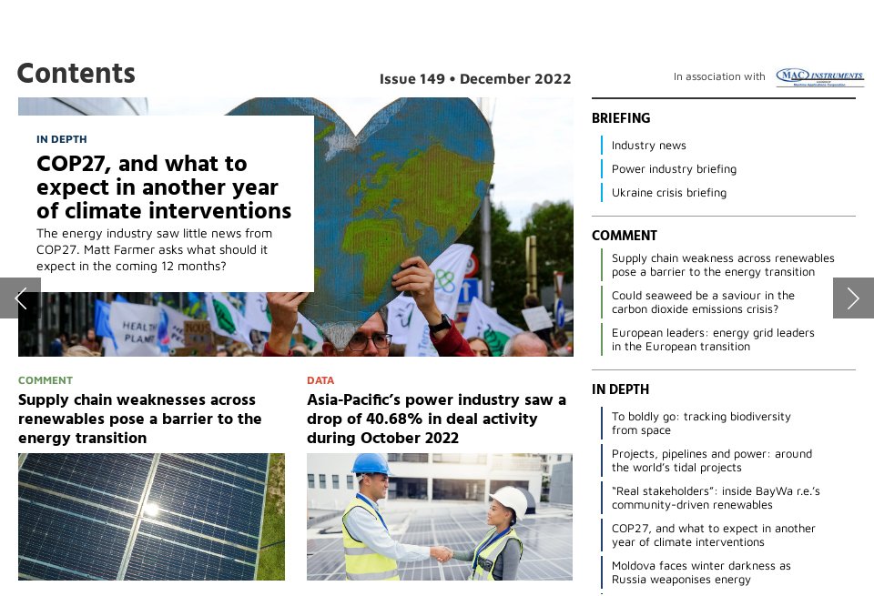 Contents - Future Power Technology Magazine | Issue 149 | December 2022