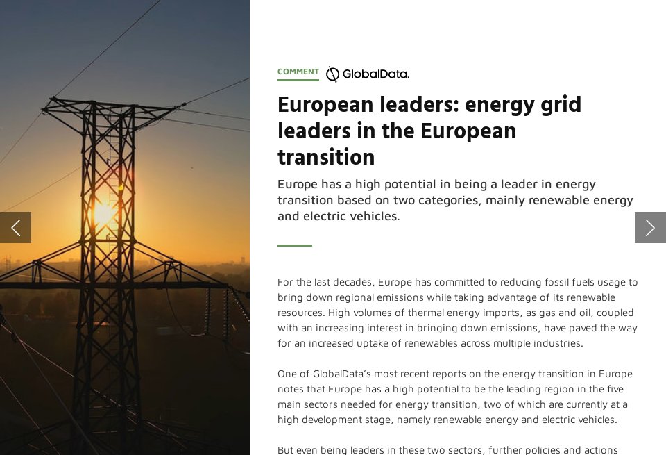 European leaders: energy grid leaders in the European transition ...