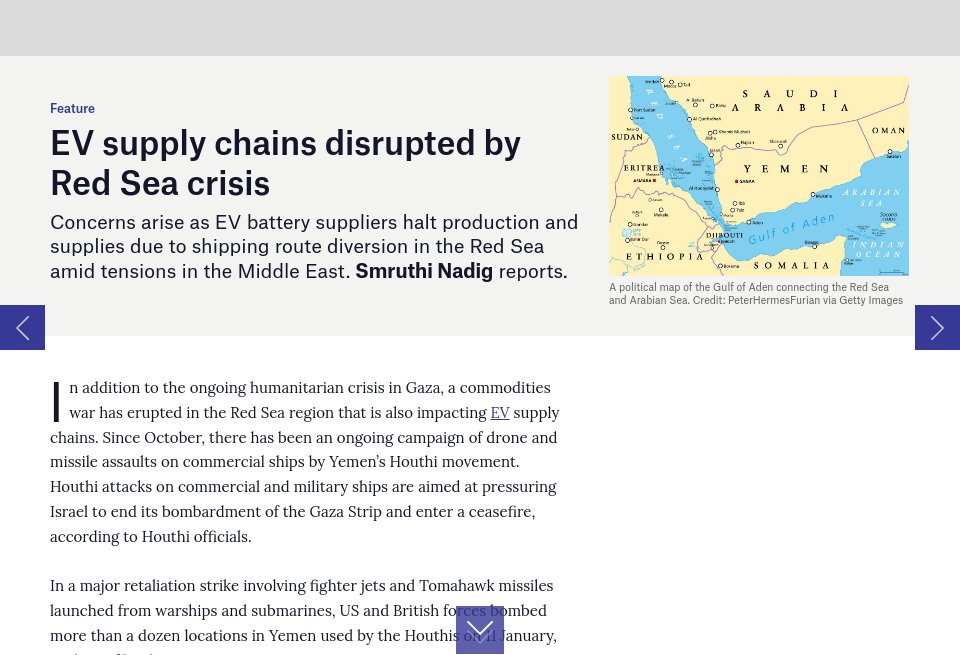 EV supply chains disrupted by Red Sea crisis - Future Power Technology ...