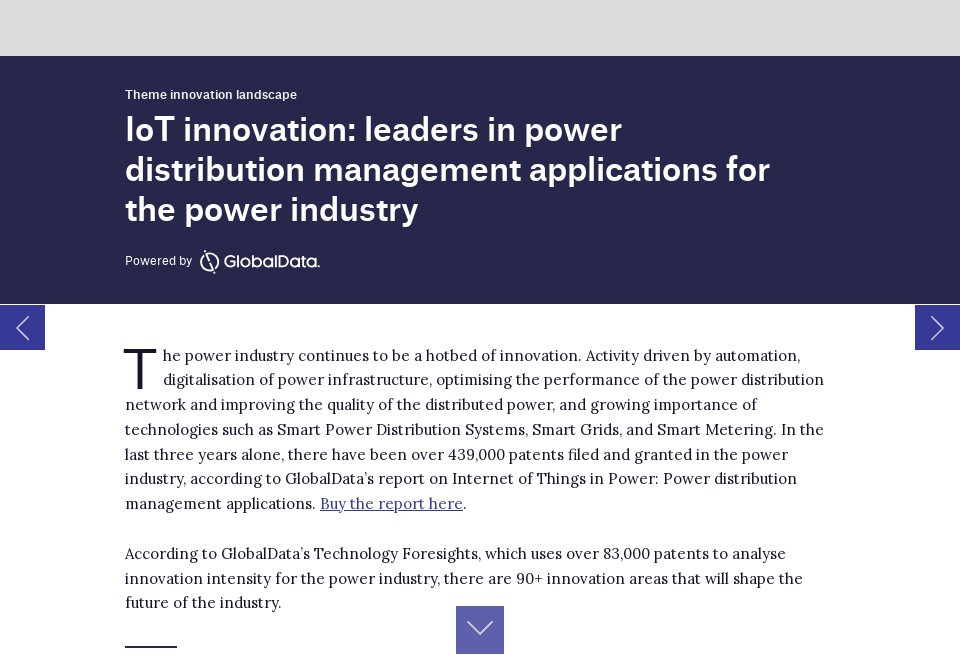 IoT innovation: leaders in power distribution management - Future Power ...