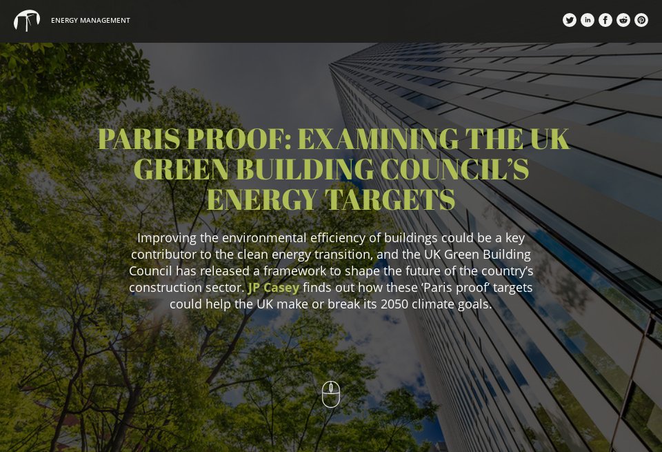 Paris proof: examining the UK Green Building Council’s energy targets ...