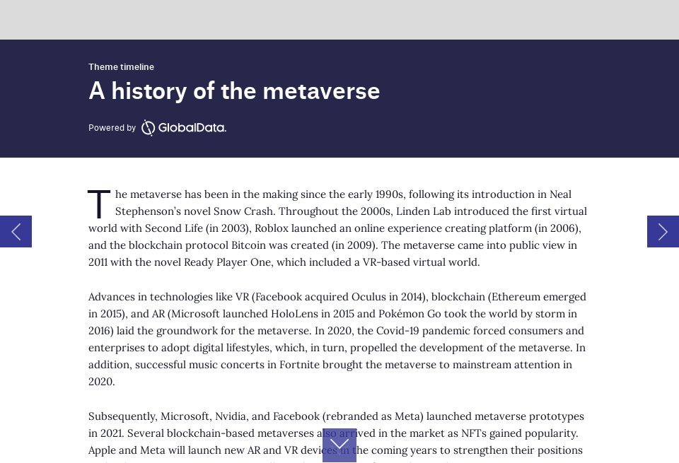 A history of the metaverse - Future Power Technology Magazine | Issue ...