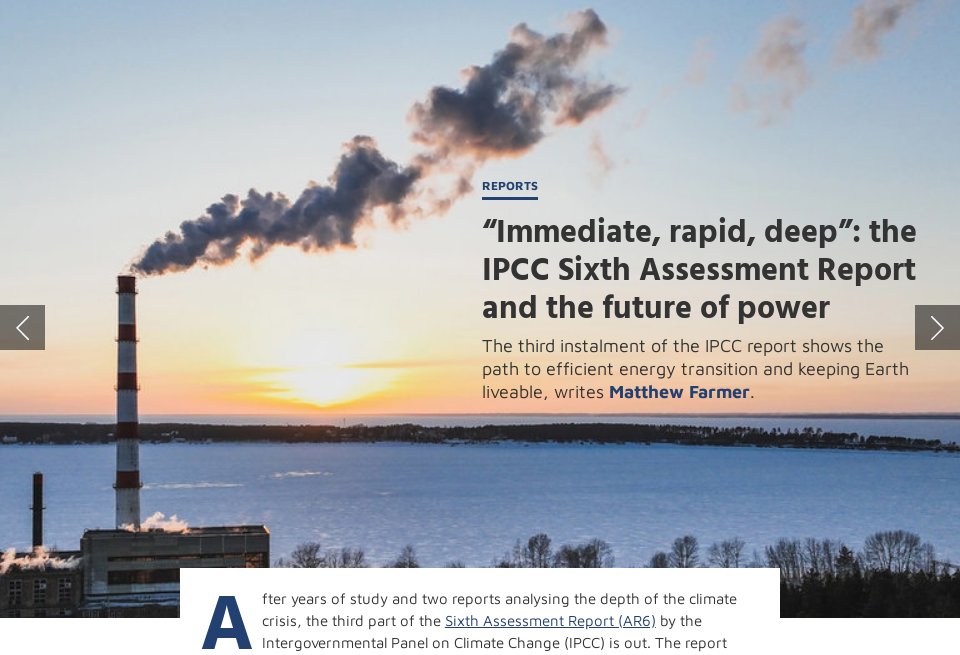 The IPCC Sixth Assessment Report and the future of power - Future Power ...