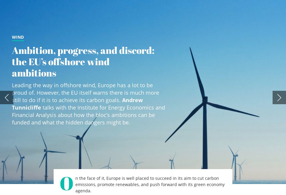 Ambition, progress, and discord: the EU’s offshore wind ambitions ...