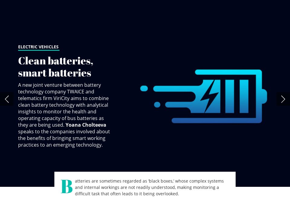 Clean batteries, smart batteries - Future Power Technology Magazine ...