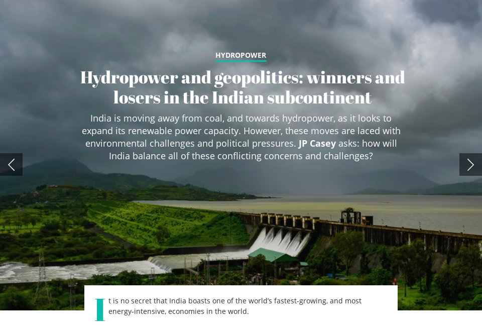 Hydropower and geopolitics: winners and losers in the Indian subcontinent - Future Power ...