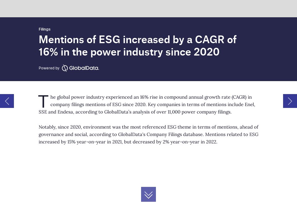 Mentions of ESG in power industry company filings since 2020 - Future Power Technology Magazine ...