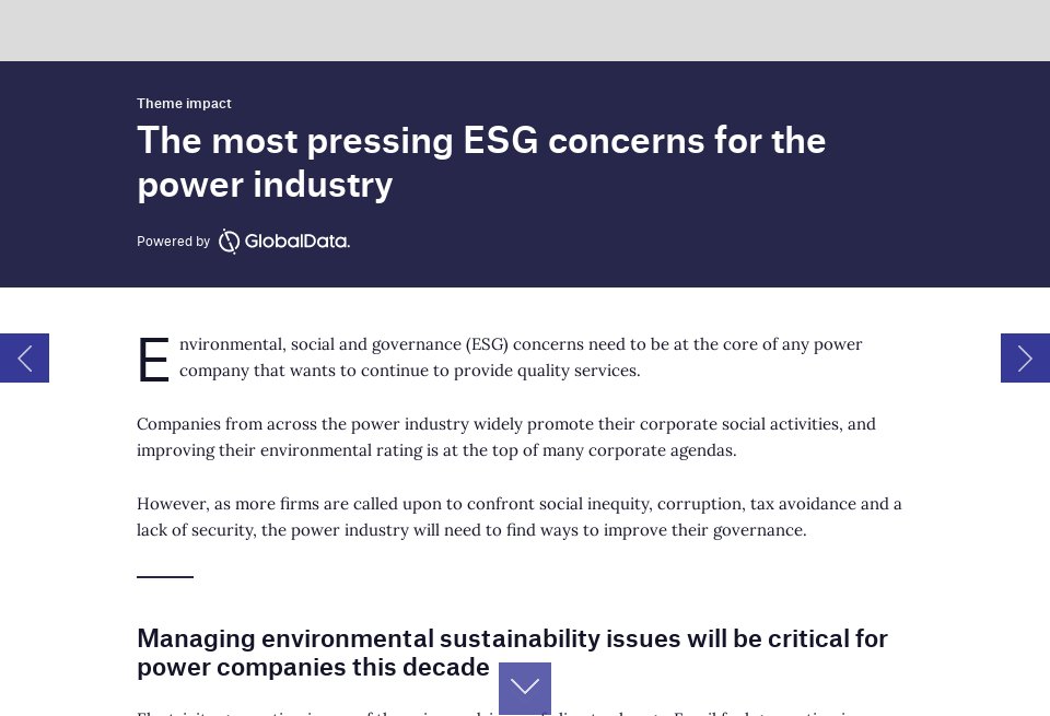 The most pressing ESG concerns for the power industry - Future Power ...