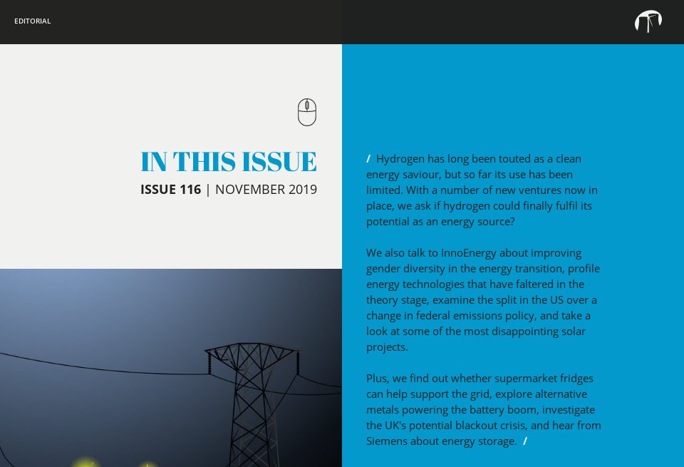 Contents - Future Power Technology Magazine | Issue 116| November 2019