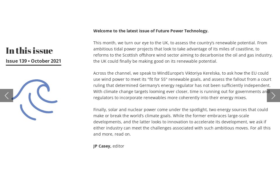 In this issue - Future Power Technology Magazine | Issue 139 | October 2021