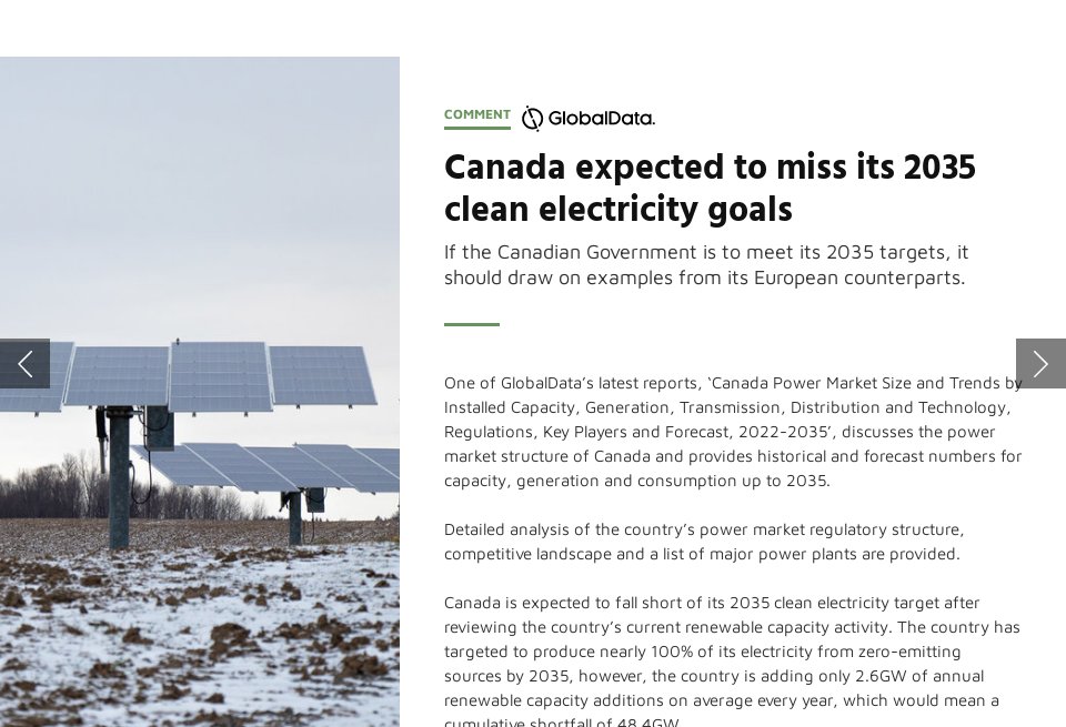 Canada expected to miss its 2035 clean electricity goals - Future Power ...