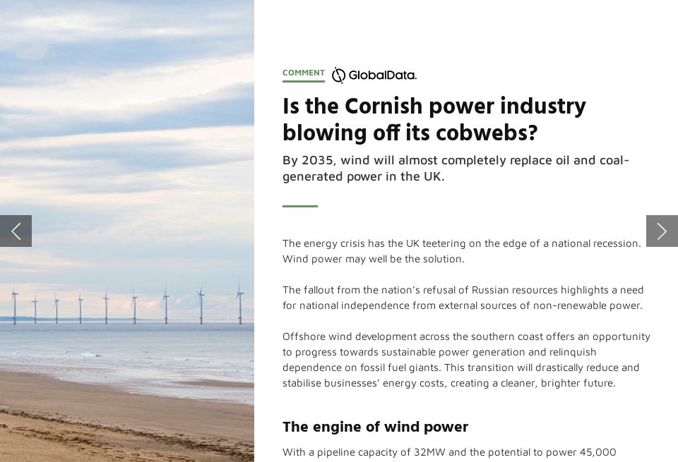 Is the Cornish power industry blowing off its cobwebs? - Future Power ...