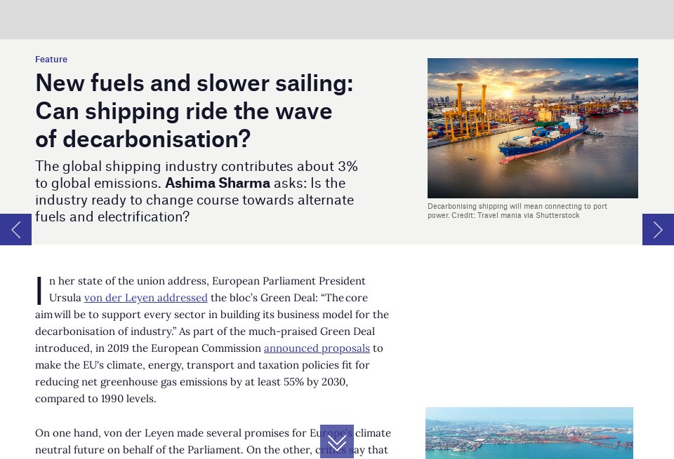 Can shipping ride the wave of decarbonisation? - Future Power ...