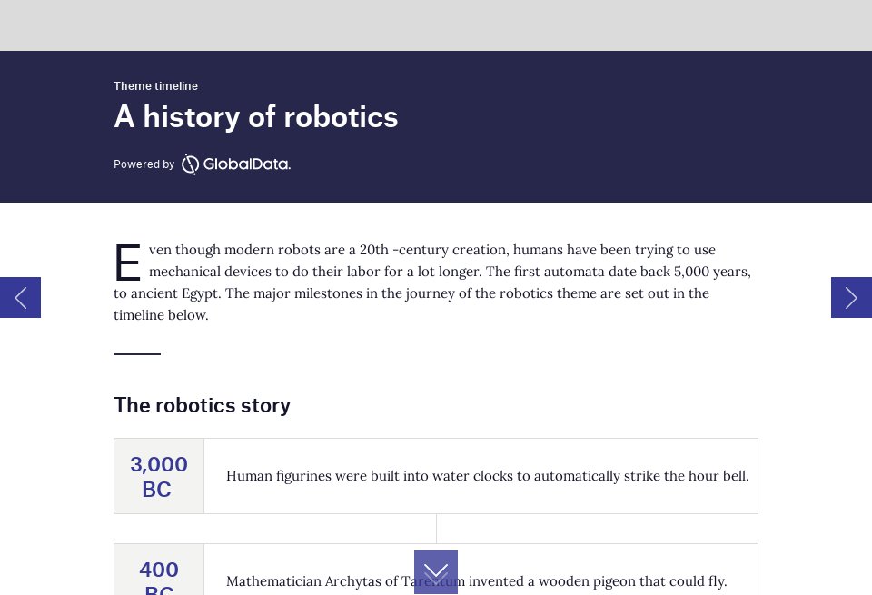 A history of robotics - Future Power Technology Magazine | Issue 157 ...