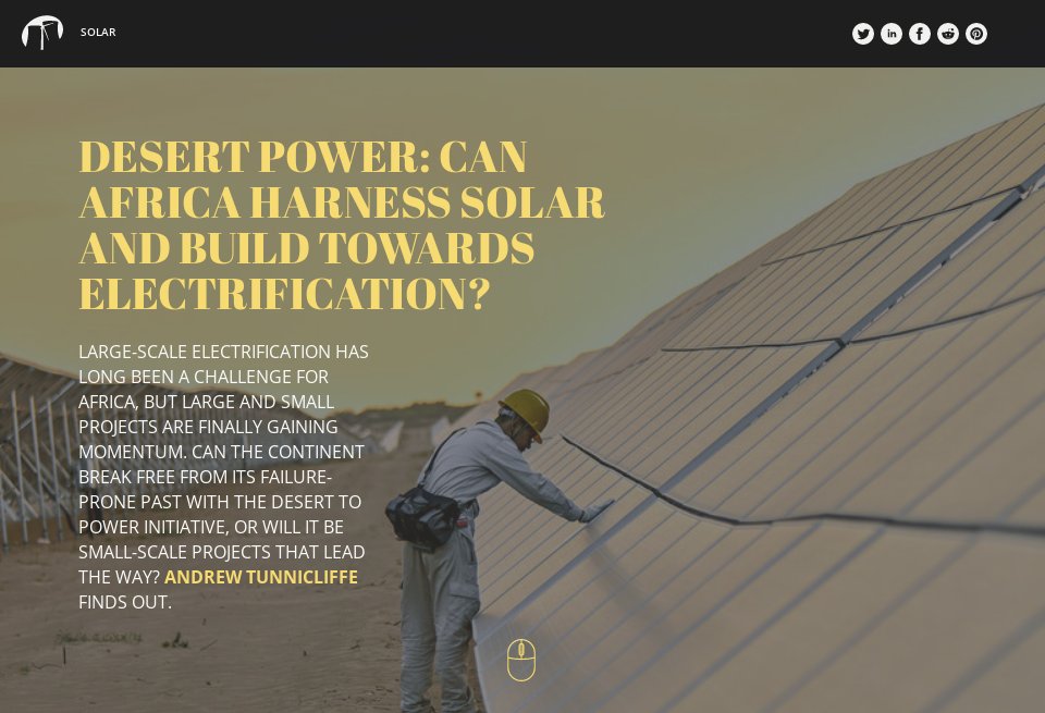 Desert power: can Africa harness solar and build towards ...