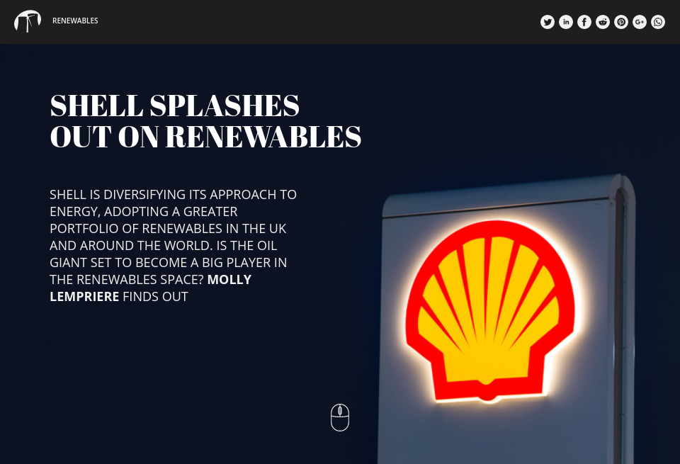 Shell splashes out on renewables - Future Power Technology | Issue 97 ...