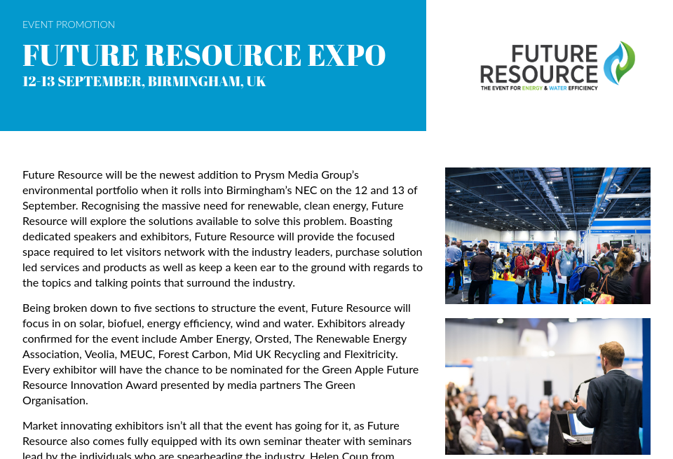 Event: Future Resource Expo - Future Power Technology | Issue 100 ...
