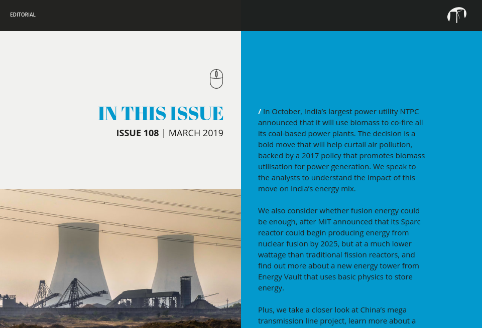 In this issue - Future Power Technology Magazine | Issue 108 | March 2019
