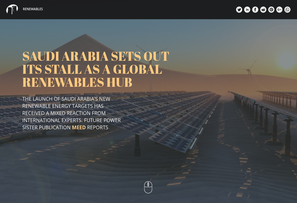 Saudi Arabia sets out its stall as a global renewables hub - Future ...
