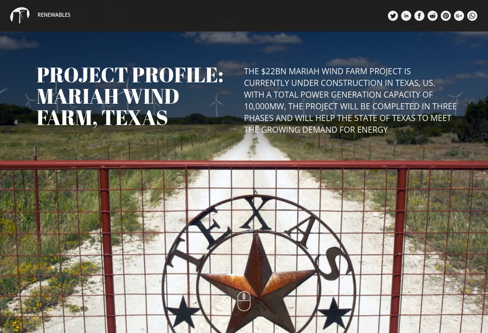 Project profile: Mariah Wind Farm, Texas - Future Power Technology ...