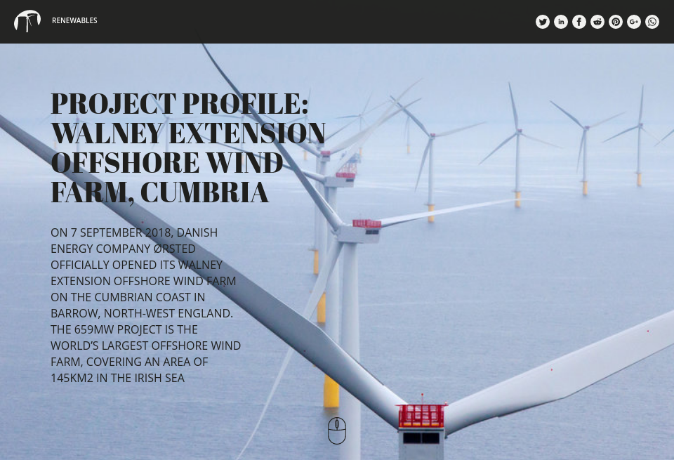 Project profile: Walney Extension Offshore Wind Farm, Cumbria - Future ...